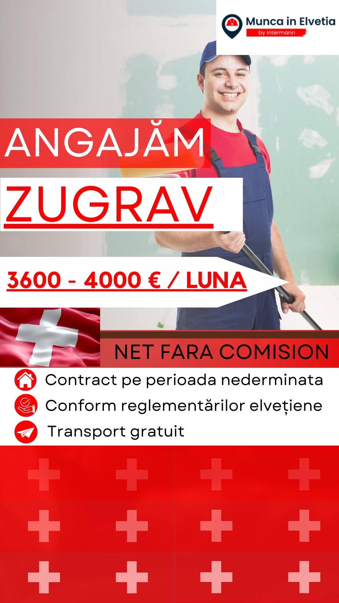 Lucrează ca Zugrav în Elveția : 3600 Euro Luna